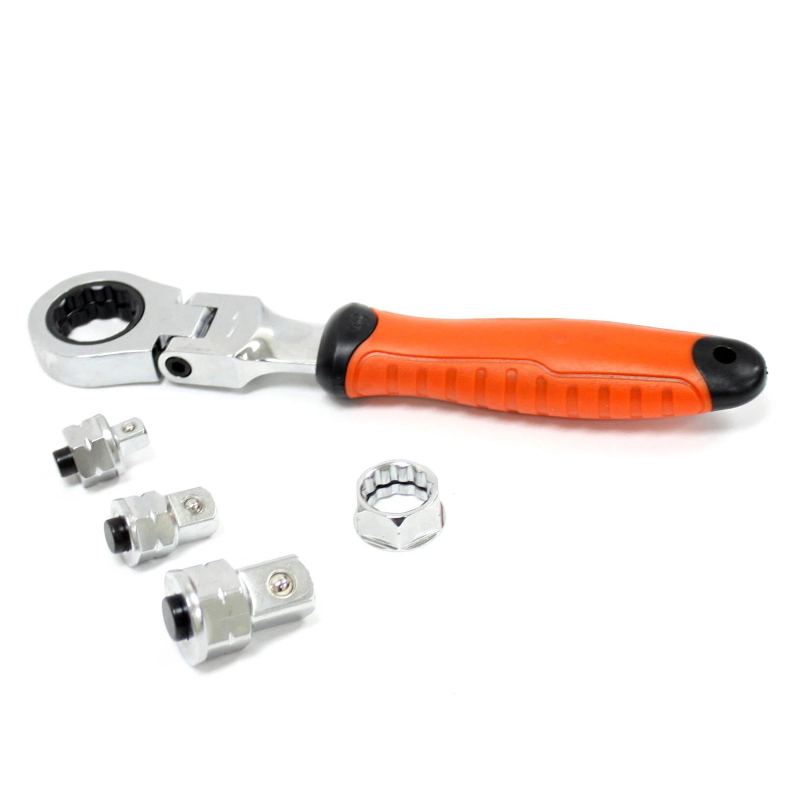 5pc SAE Racheting Swivel Head Box Wrench Adapter Set Convert Low ...