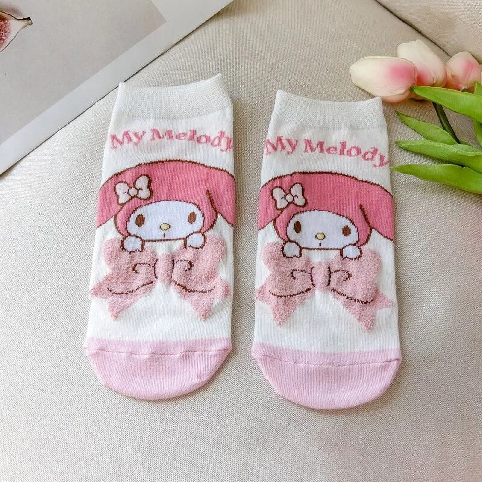 5pc Sanrio My Melody Hello Kitty Sock Girl Anime Kuromi Cinnamoroll ...