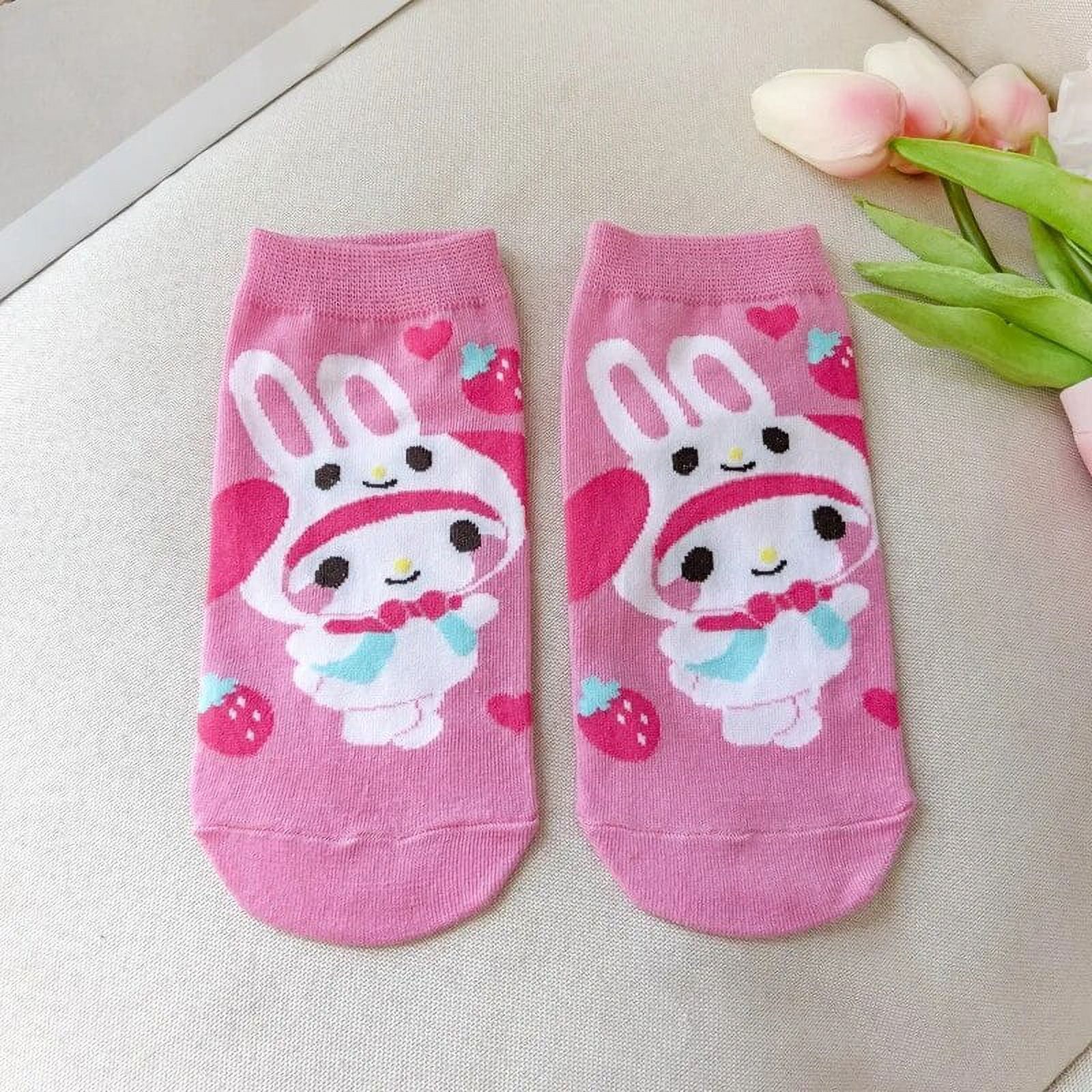 5pc Sanrio My Melody Hello Kitty Sock Girl Anime Kuromi Cinnamoroll ...