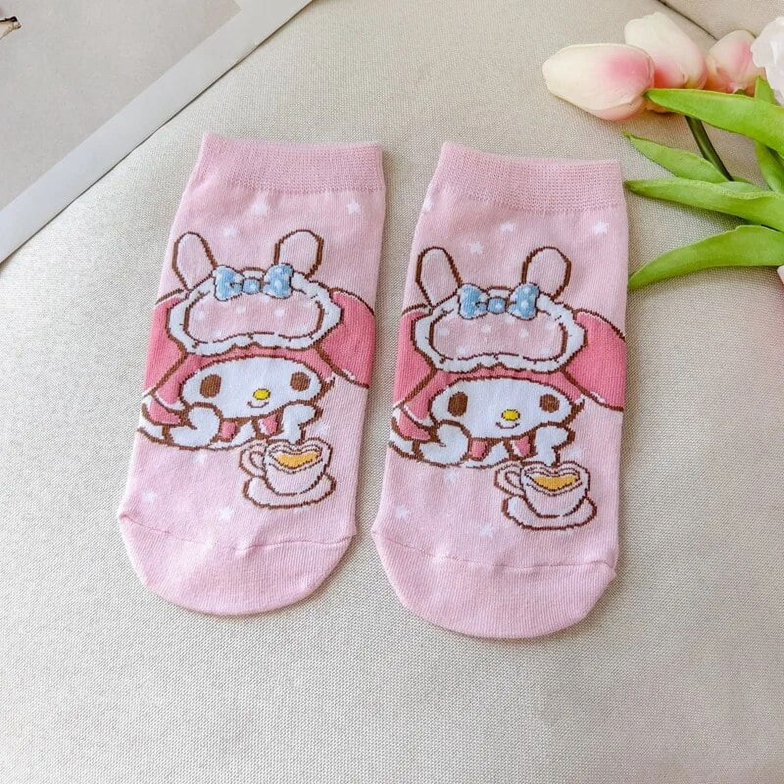 5pc Sanrio My Melody Hello Kitty Sock Girl Anime Kuromi Cinnamoroll ...