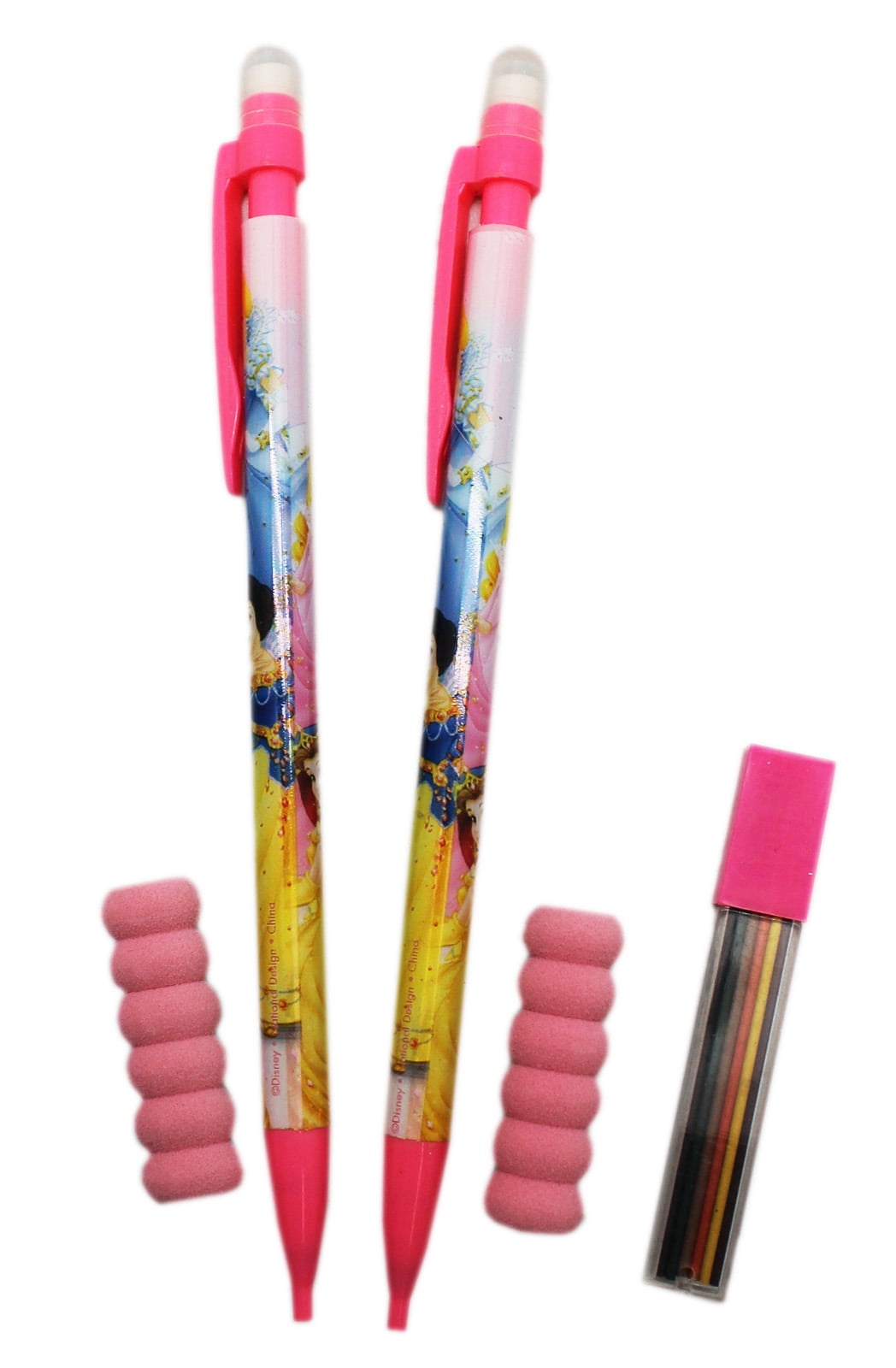 5pc-Set Disney Princess Colored Mechanical Pencil (2 Pencils And 1 Led ...