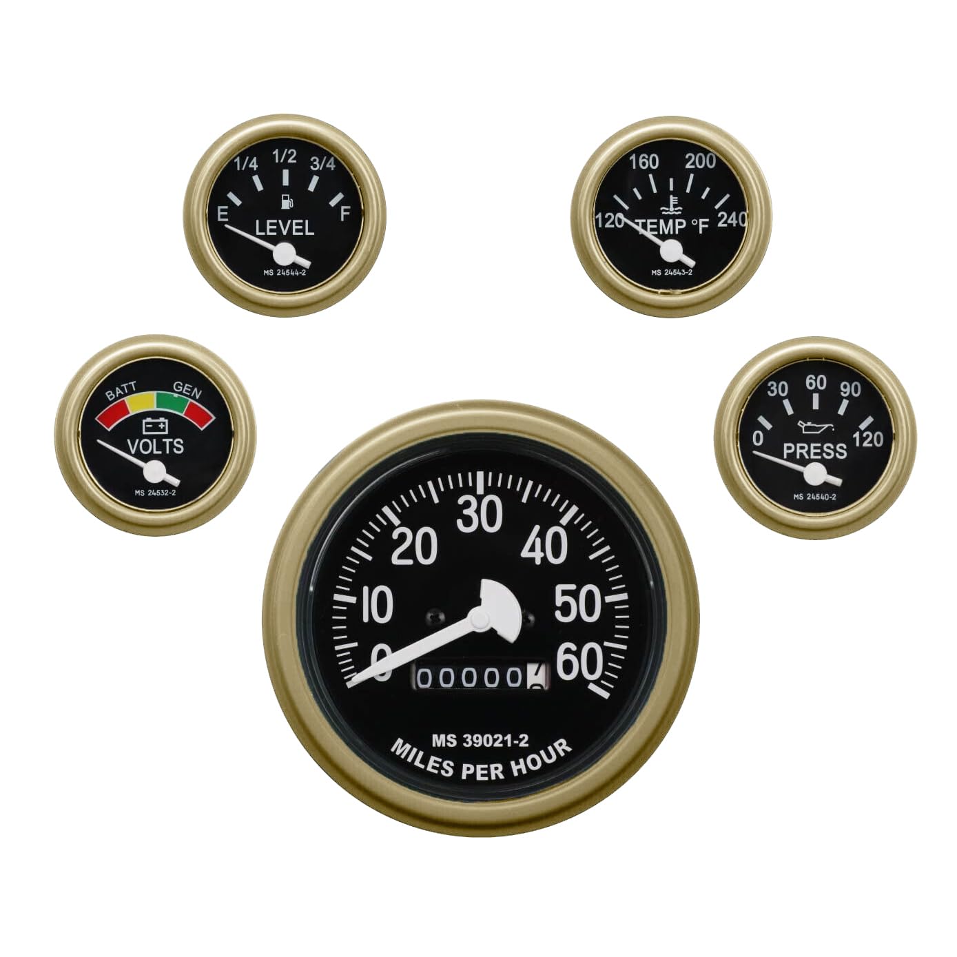 5pc Set of Gauges for Military Humvee Dash Instrument Panel ...