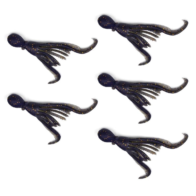 5pc Silicone Squid Jigs Soft Baits Floating Fishing Lures 10cm ...