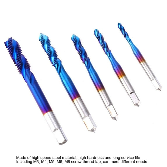5pc Spiral Screw Tap Set, High Hardness, Versatile M3,M8 Sizes, Perfect ...