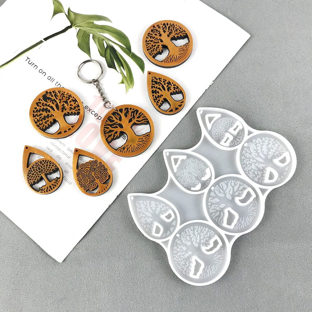 5pc Tree of Life Pendant Silicone Molds Resin Casting Molds for UV ...