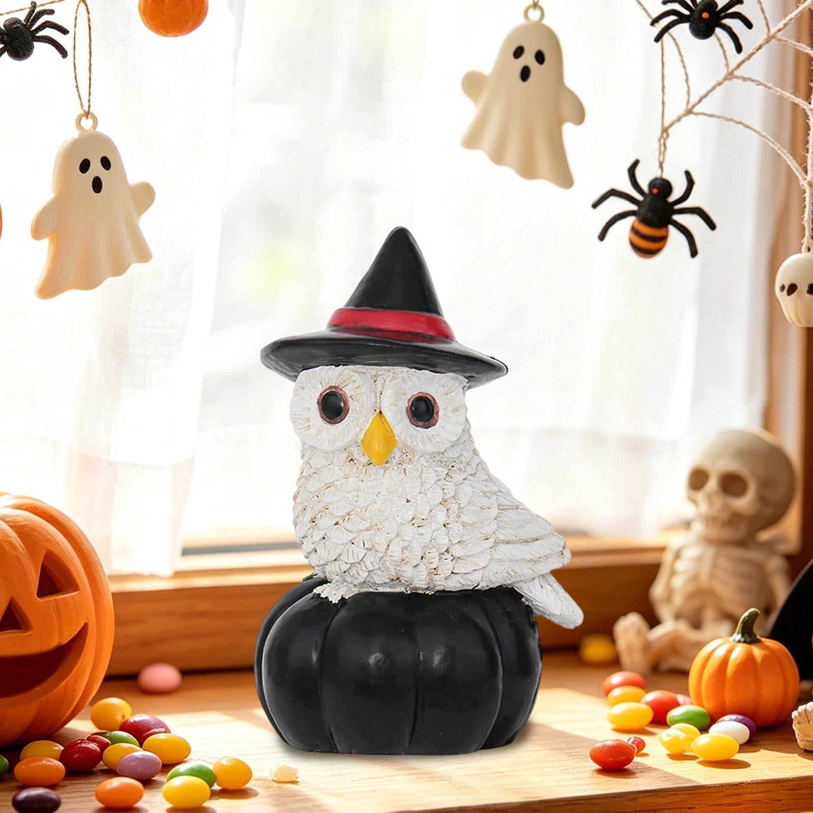 5pc Vintage halloween decor Halloween Decorations Cute Owl Pumpkin And ...