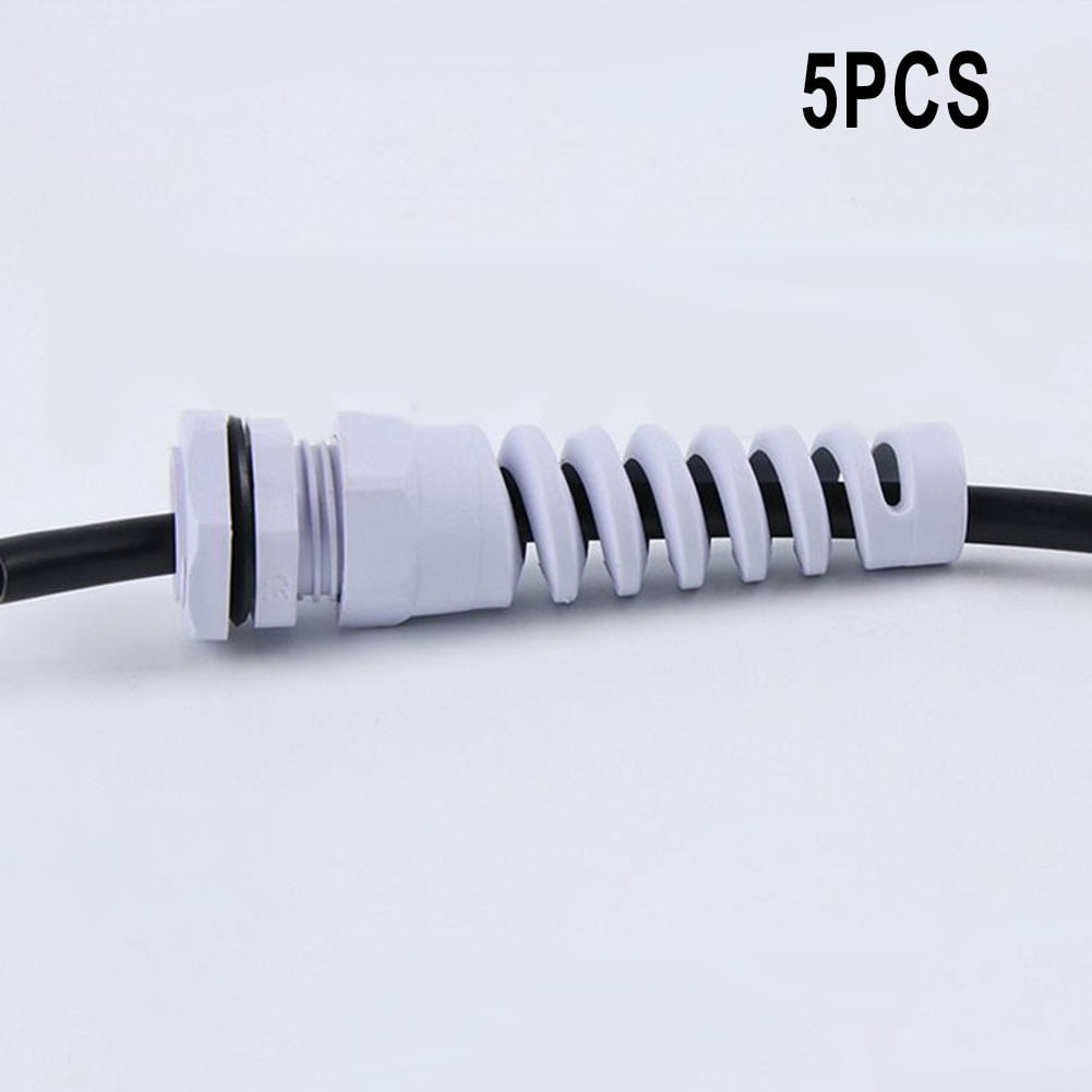 5pc Waterproof M12 Cable Gland Connector Flexible Spiral Strain Relief ...