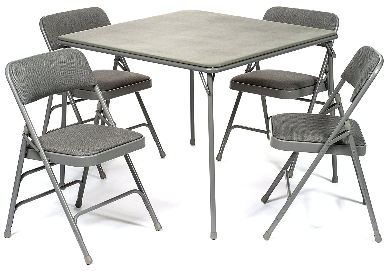 XL Series 5pc. Folding Card Table and Fabric Padded Chair Set for Four ...