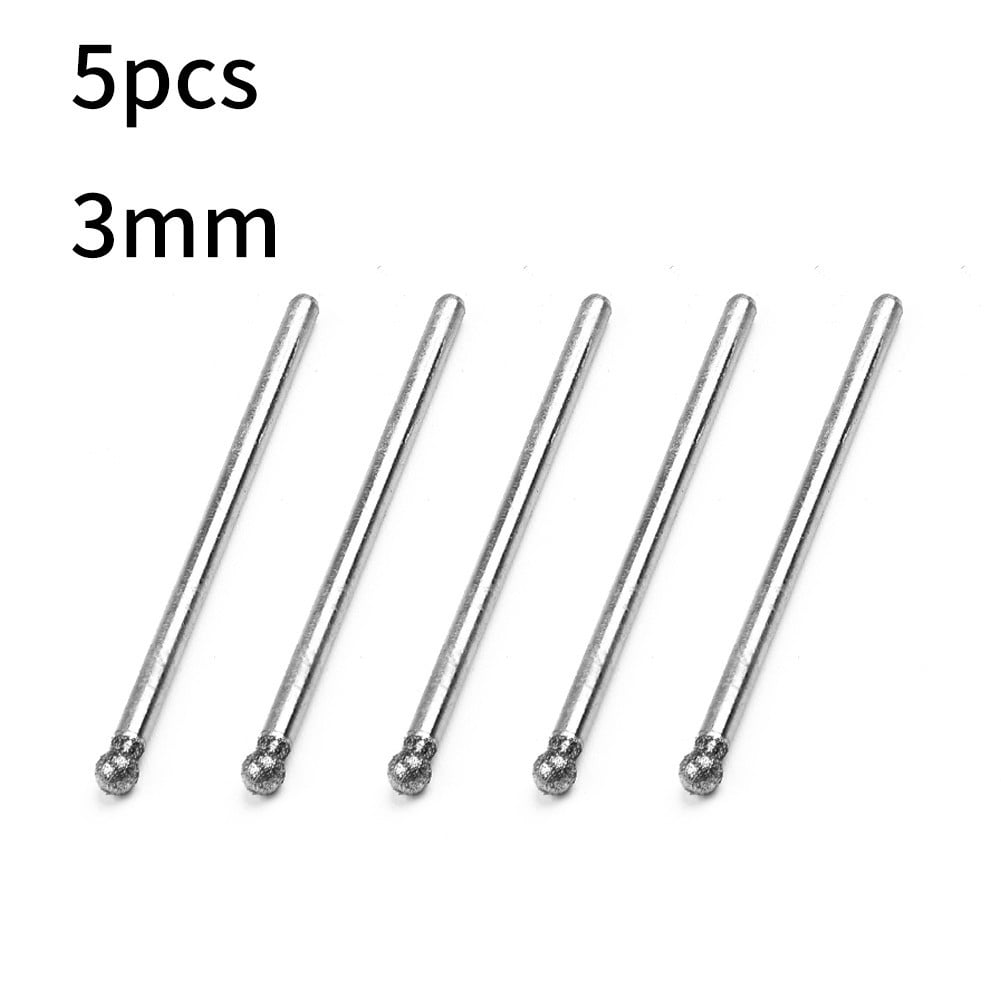 5pcs 0.5mm-3mm Spherical Rotary Burr Drill Bit Set for Glass and Stone ...