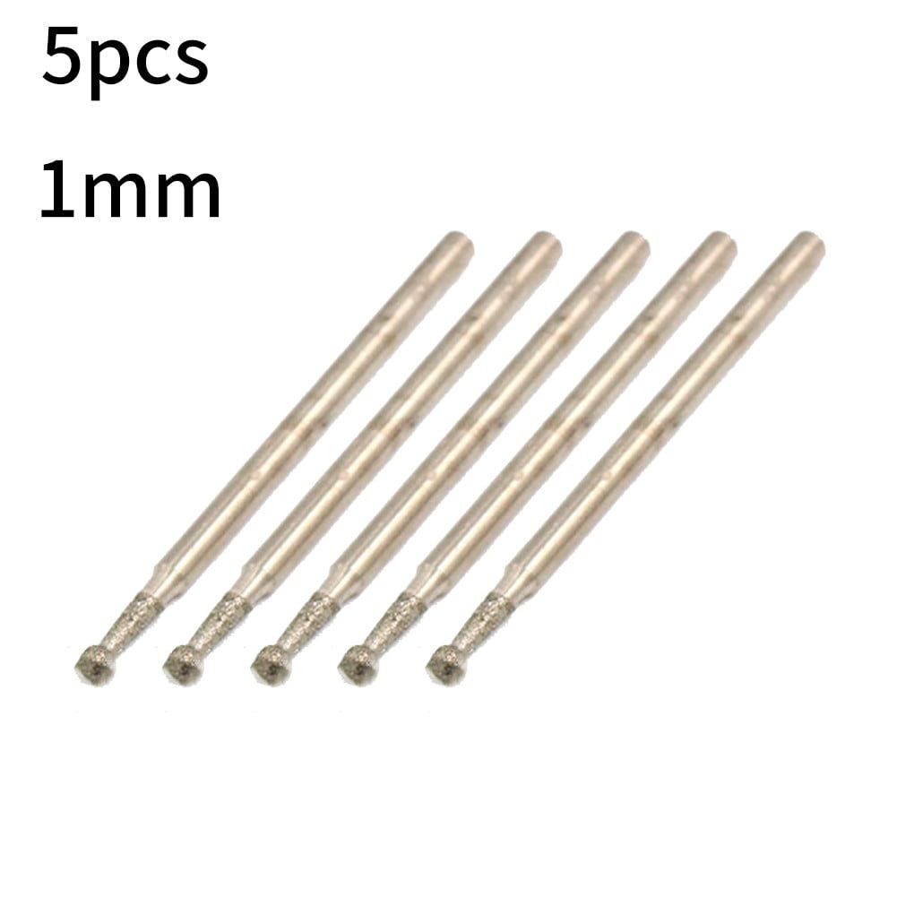 5pcs 0.5mm-3mm Spherical Rotary Burr Drill Bit Set for Glass and Stone ...