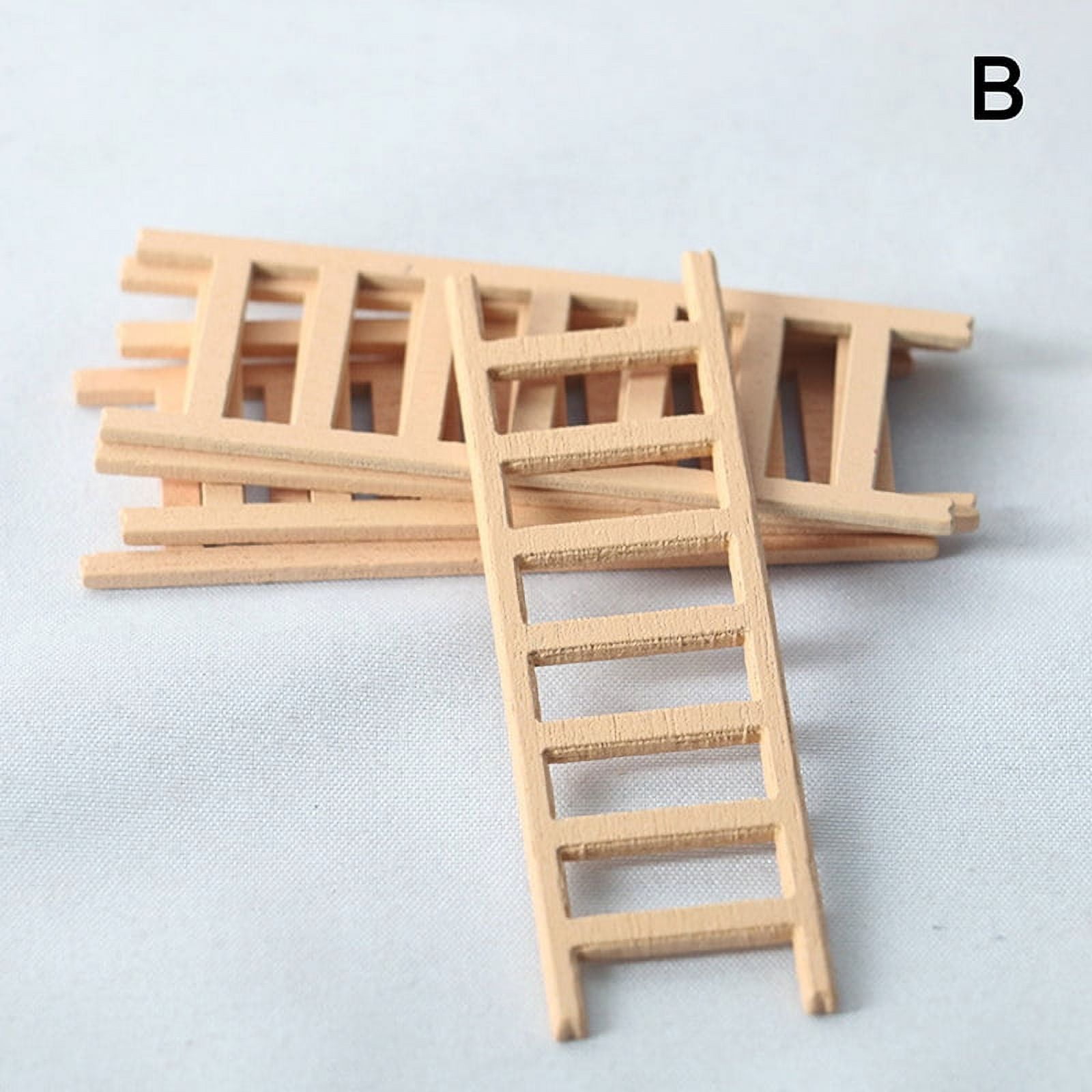 5pcs 1:12 Dollhouse Miniature Furniture Wooden Ladder Stairs Home ...