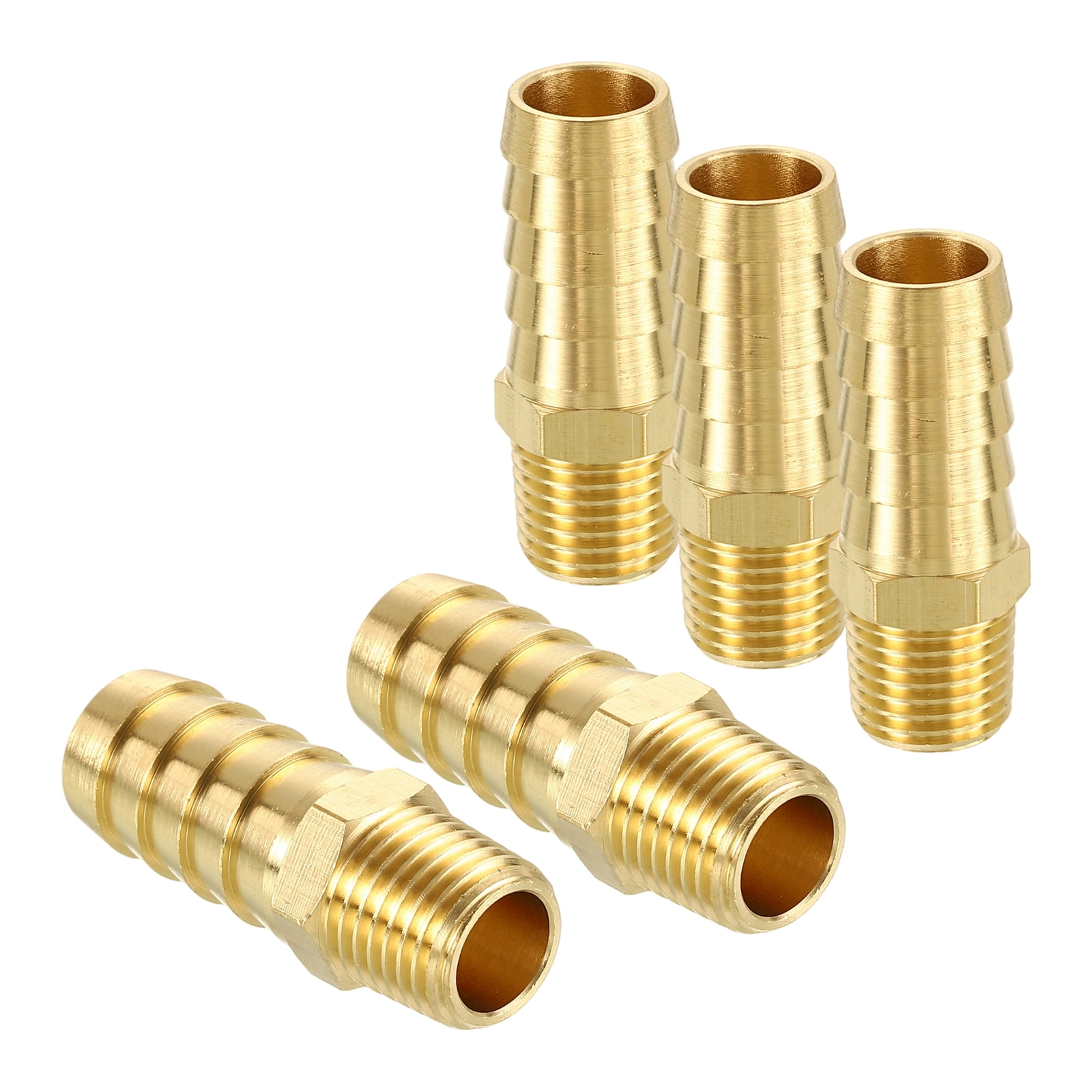 5pcs 1/2" To 1/4" NPT Male Brass Hose Barb Fitting Metals Splicer ...