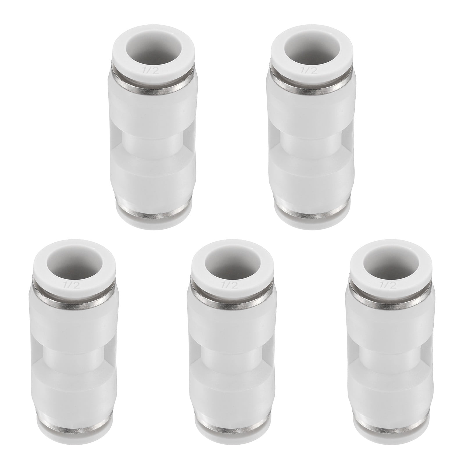 5pcs 1/2" x 1/2" Pneumatic Push to Connect Fittings Straight Union ...