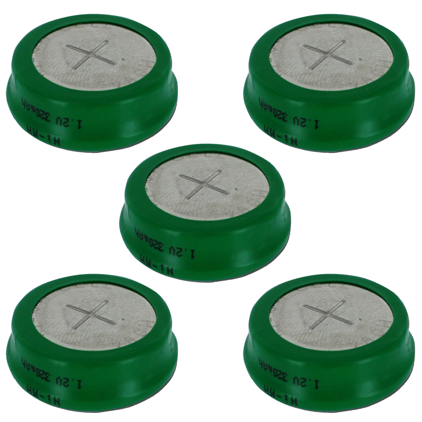 5pcs 1.2V 320mAh NiMH Flat Top Coin Button Rechargeable Battery ...