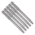 5pcs 1/4" Hex Shank T25 Magnetic Security Torx Screwdriver Bits 75mm ...