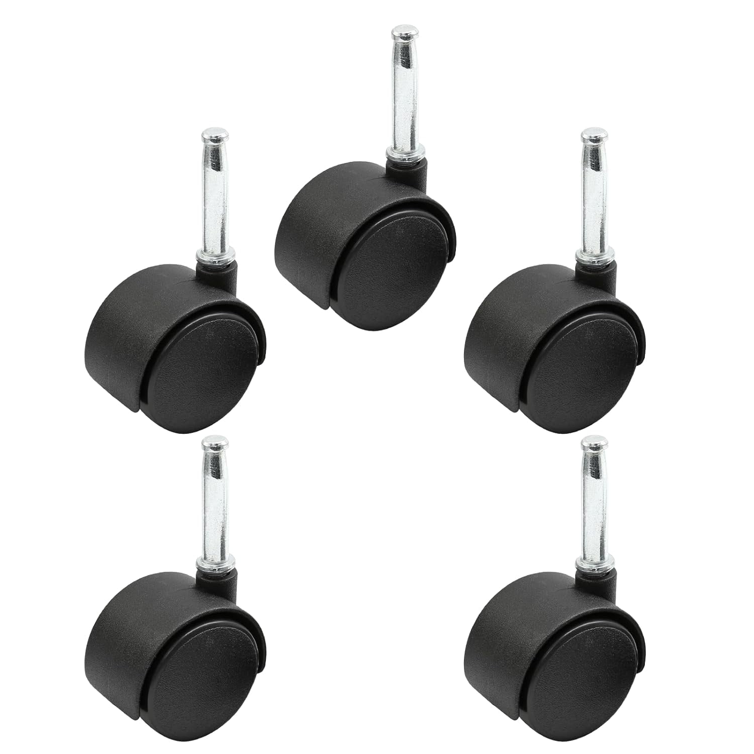 5pcs 1.5 Inch Swivel Caster Wheels, M8 Grip Neck Stem Caster Wheels ...