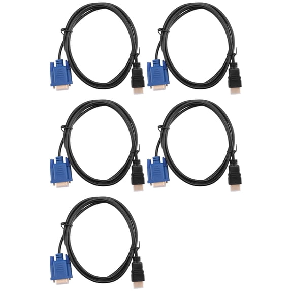 5pcs 1.8M Blue HDTV to VGA HD15 Male Adapter Cable Converter for PC TV ...