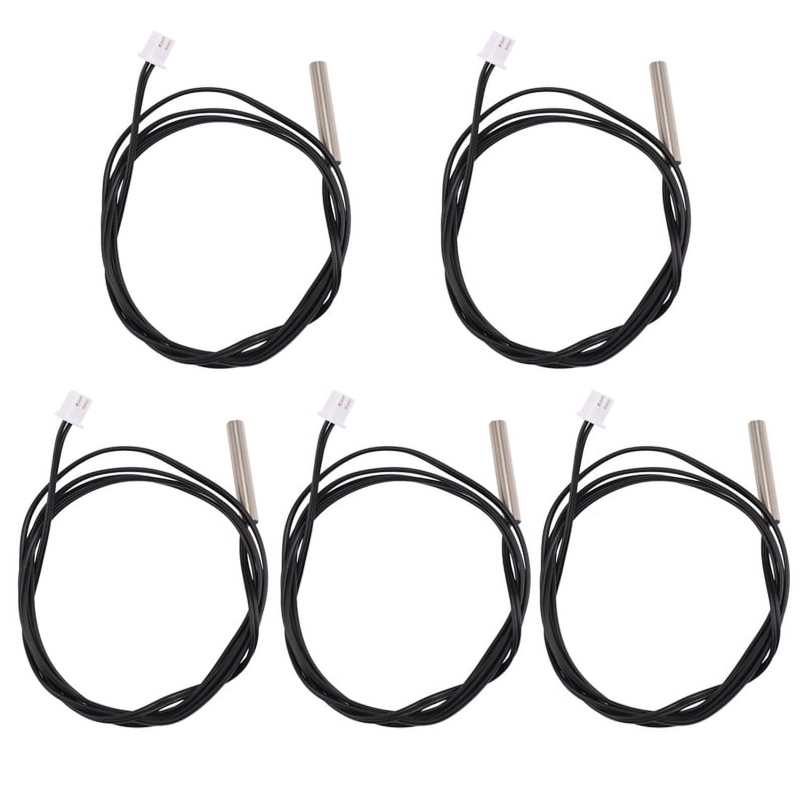 5pcs 1 Meter Waterproof Temperature Sensor Probe, Stainless Steel 10k ...