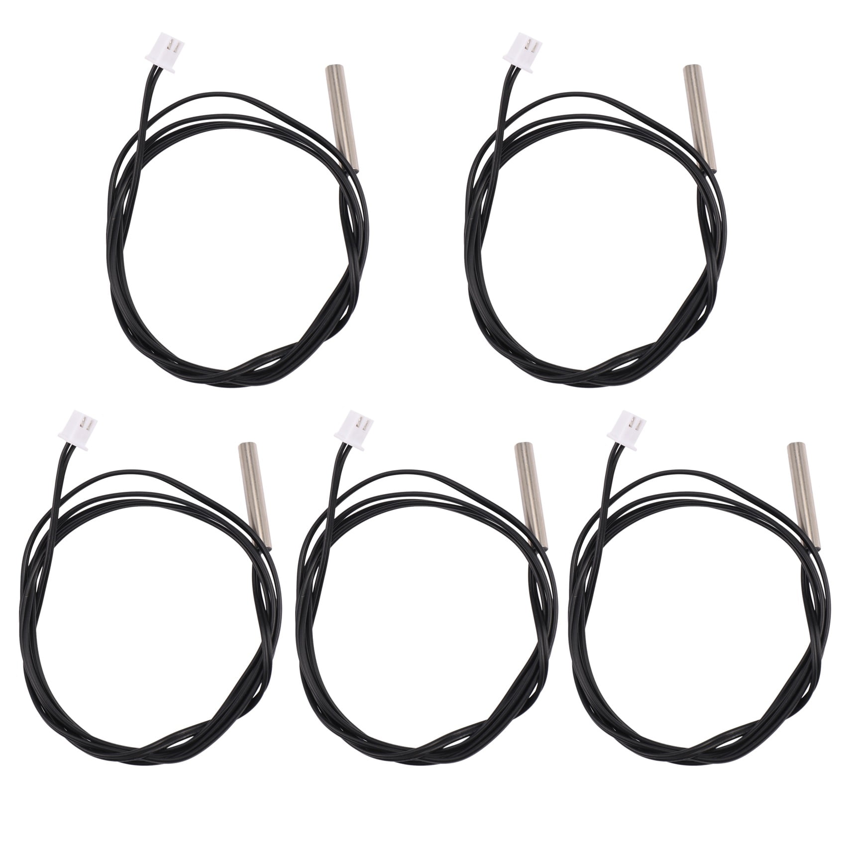5pcs 1 Meter Waterproof Temperature Sensor Probe, Stainless Steel 10k ...