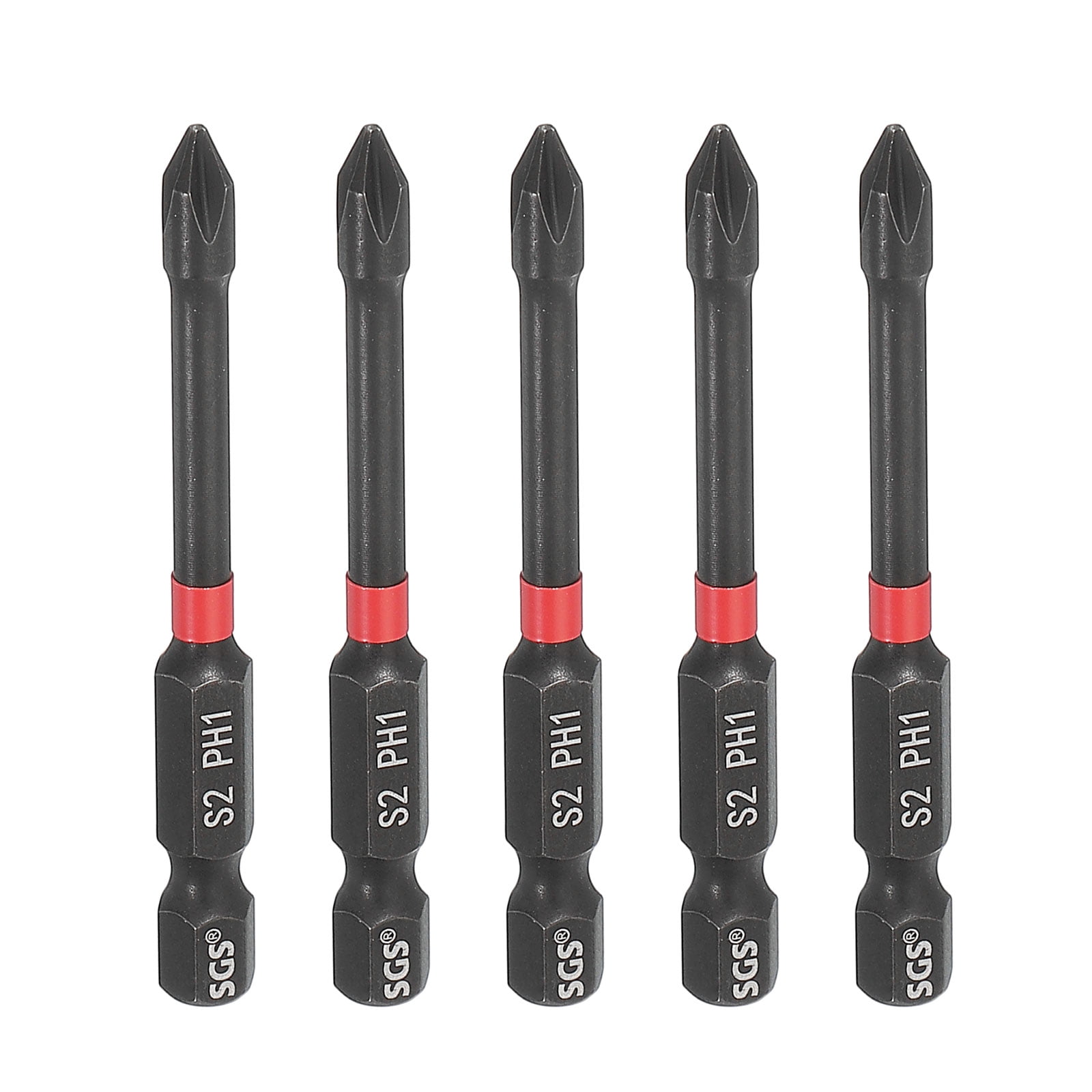 5pcs #1 Phillips Impact Screwdriver Bit PH1 1/4" Hex Shank 2.6" (65mm ...