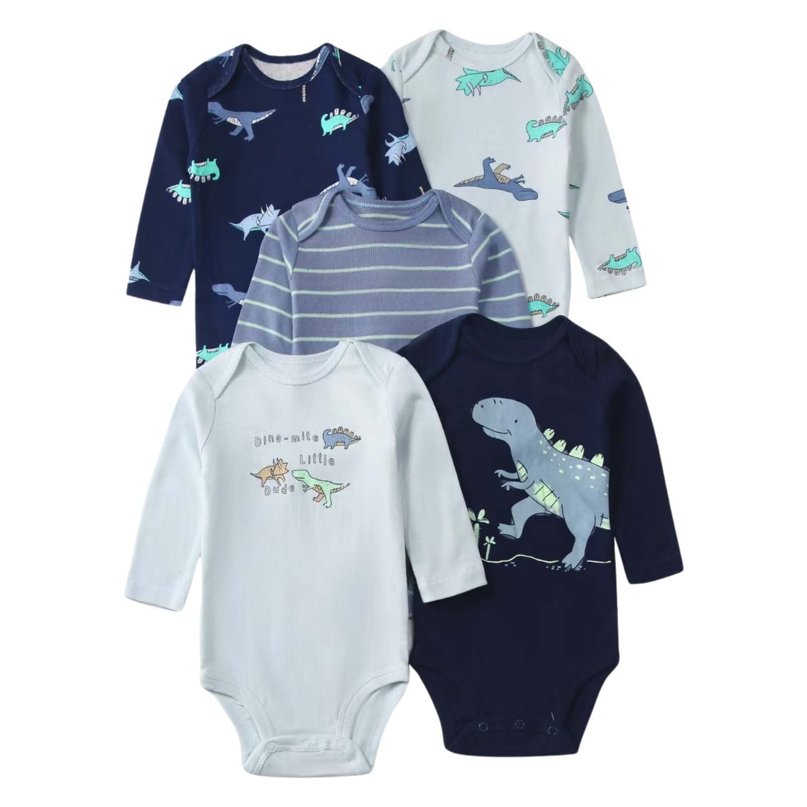 5pcs/1 Set Romper for Baby Boys 18-24 Months Long Sleeved Three Legged ...