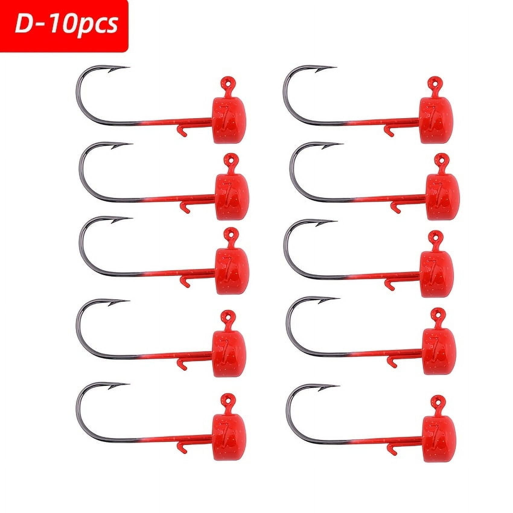 5pcs/10pcs Fishing Hooks 2.8g-3.5g-4.6g-7g Jig Head Fishhooks Hook Bass Trout Fishing ...