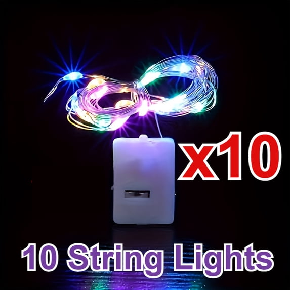 5pcs/10pcs Multi-Color LED Fairy String Lights 200cm Battery Powered ...