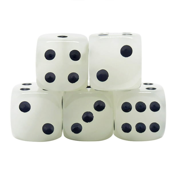 5pcs 14mm Luminous Dices Set Standard Six Sided Dice KTV Club Bar ...