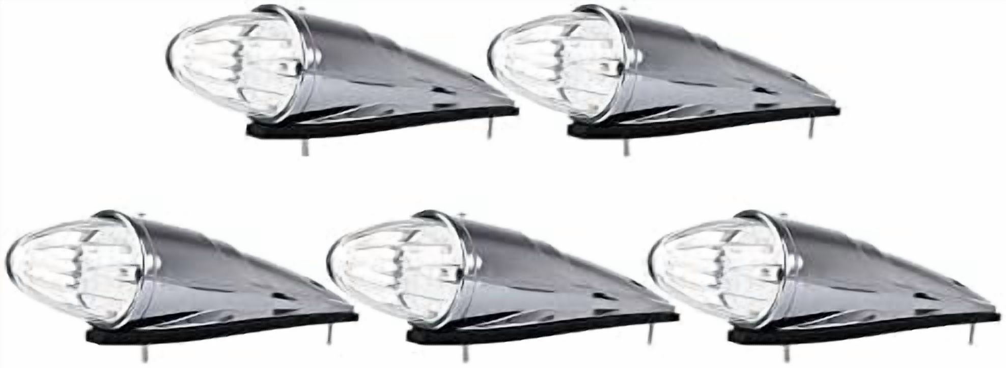 5pcs 17LED Clear Torpedo Cab Marker Roof Running Top Lights Assembly ...