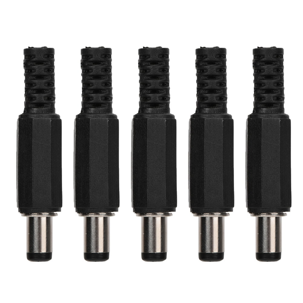 5pcs 2.1mm x 5.5mm Male DC Power Plug Jack Coaxial Connector Adapter ...
