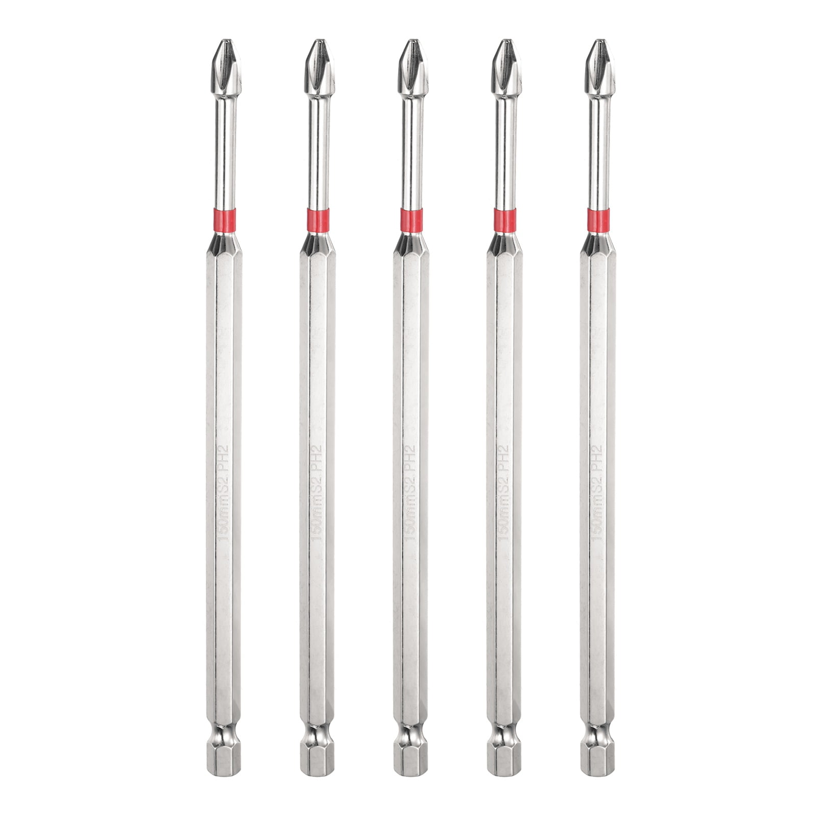 5pcs #2 Anti Slip Phillips Impact Screwdriver Bit PH2 1/4" Hex Shank 6 ...