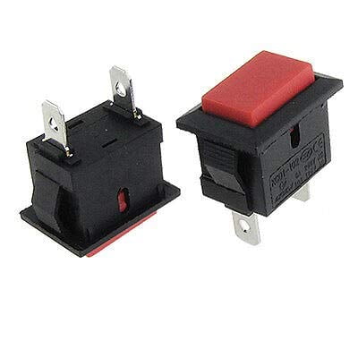 5pcs 2 Pin Red Momentary NO On/Off SPST Push Button Switch 6A/250V 10A ...