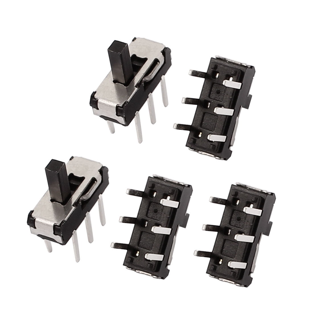 5pcs 2 Position Straight 6P DPDT Micro Slide Switch Latching Toggle ...