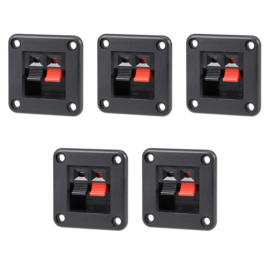 5pcs 2 Way Jack Socket Spring Push Release Connector Speaker Terminal ...