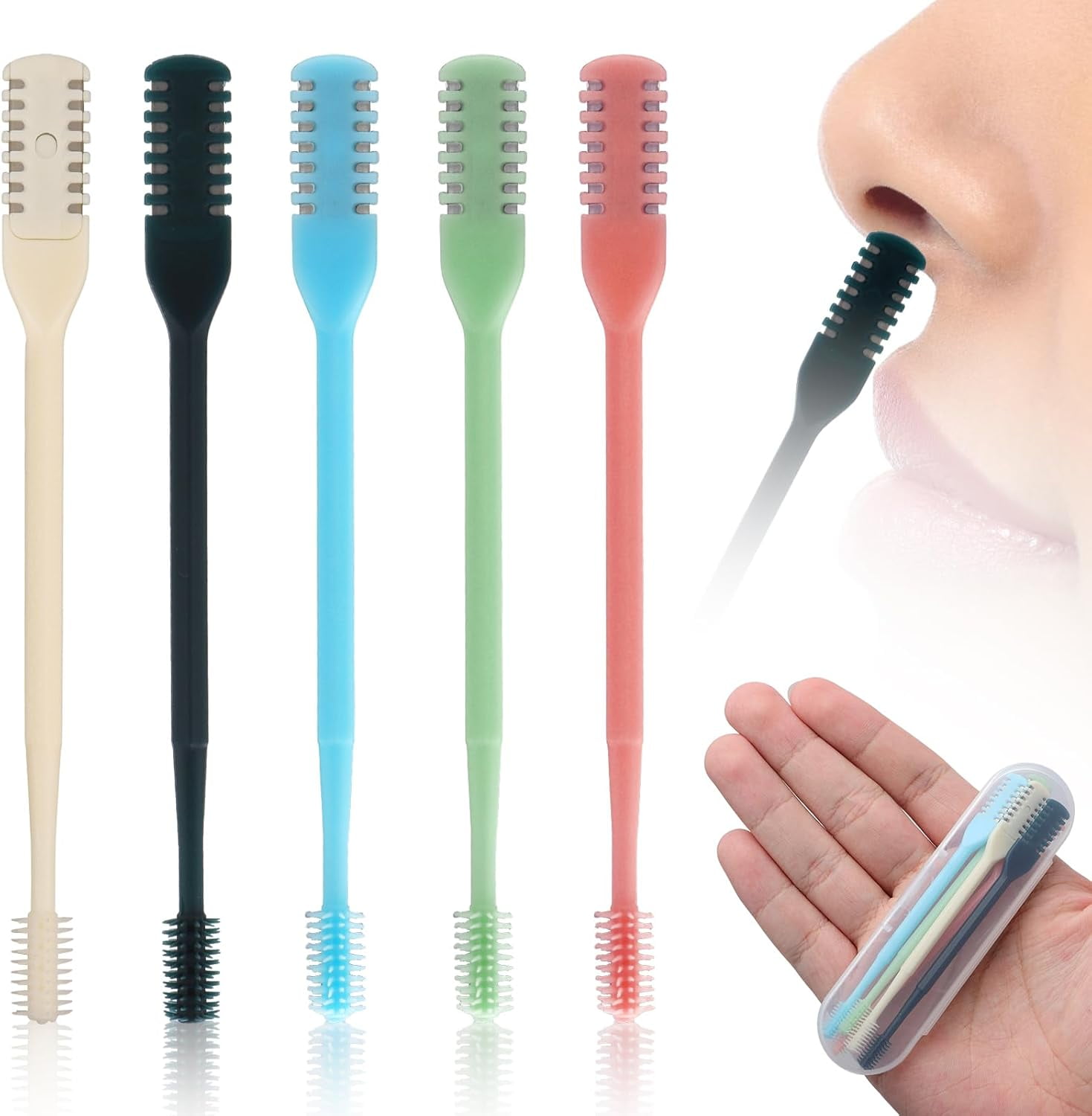 5pcs 2-in-1 Nasal Hair Cutter, Double Sided Nose Hair Trimmer Knife 360 ...