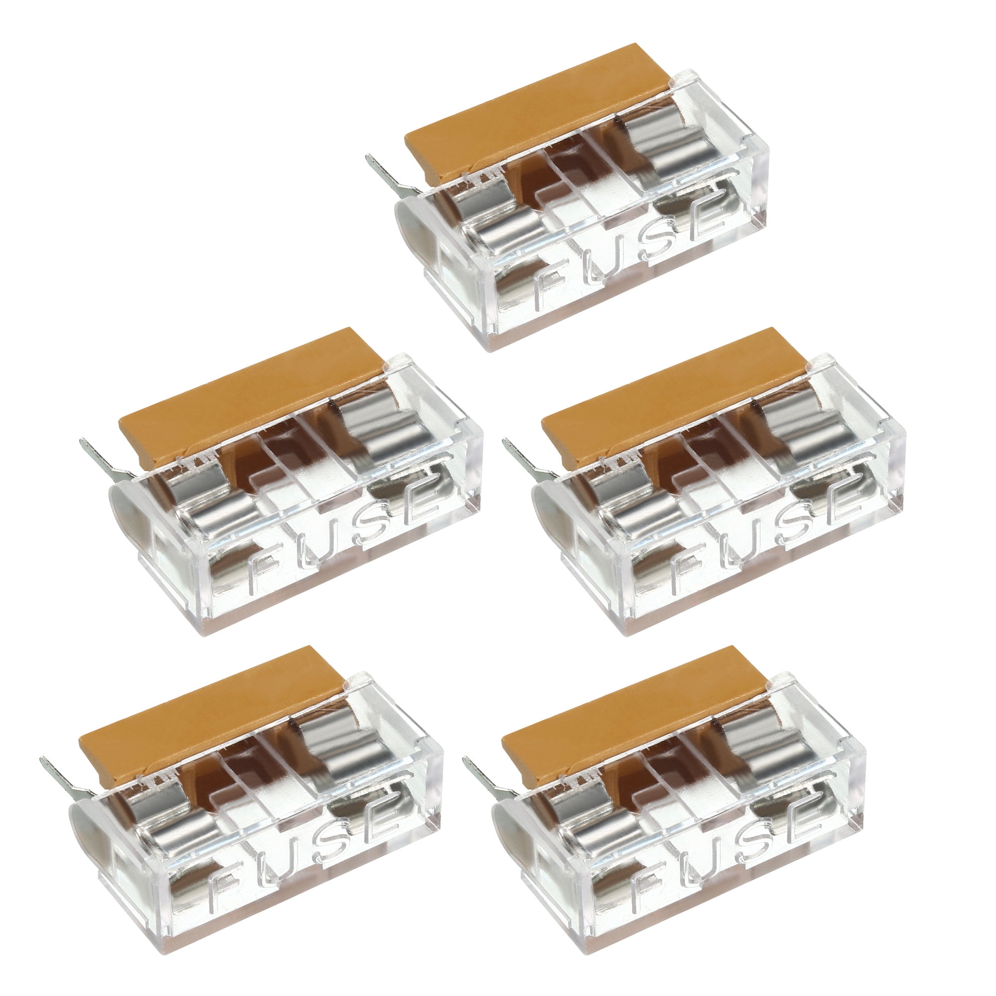 5pcs 250V 6A 5 x 20mm Dual Terminals Fuse PCB Panel Mount Holder Case ...