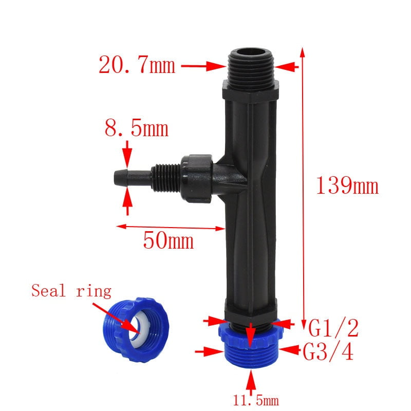 5pcs 3/4 Venturi Fertilizer Injector 1/2 Automatic Fertilizer Irrigation Venturi Fertilization ...