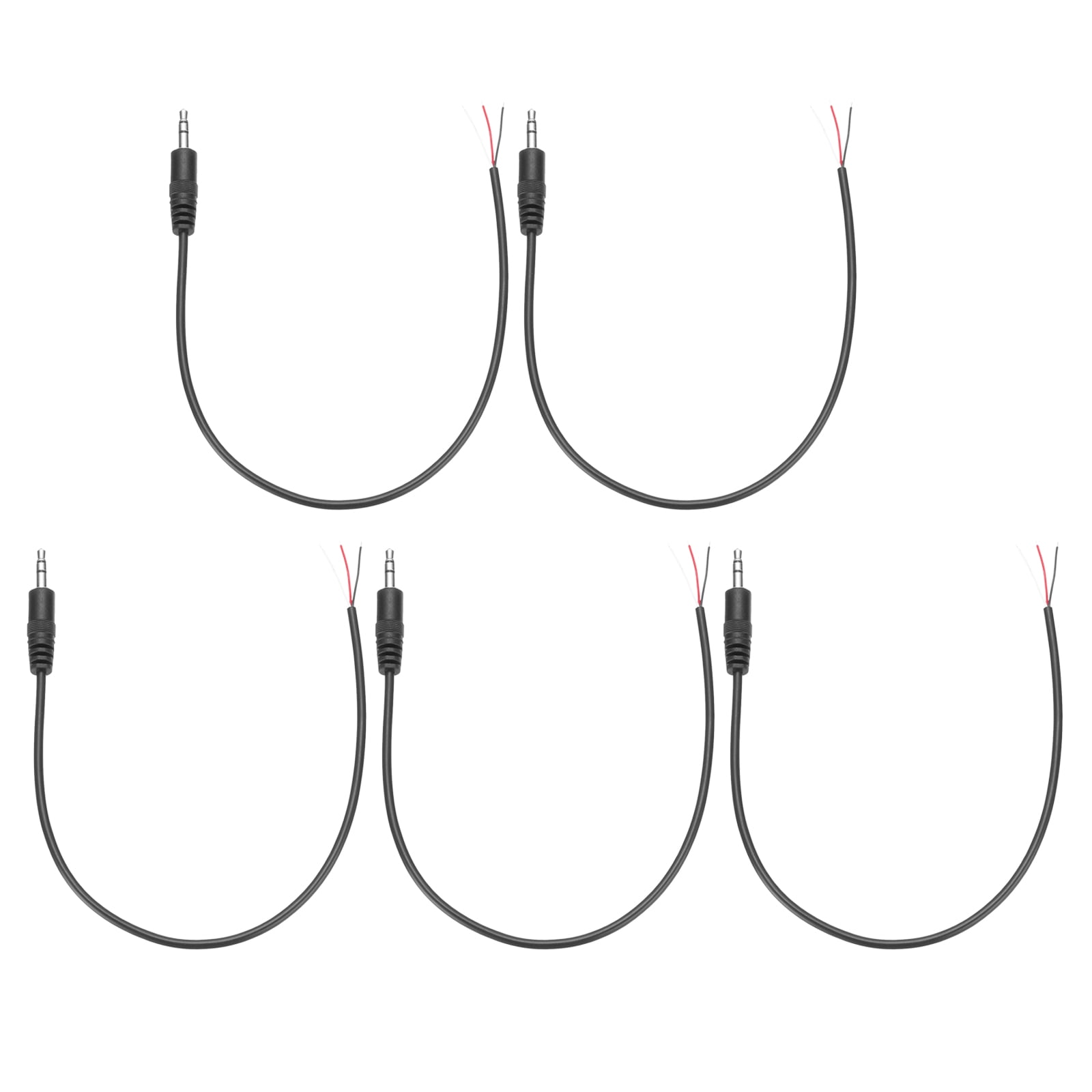 5pcs 3.5mm Male Jack to Bare Wire Open End Replacement TRS 3 Pole Cable ...