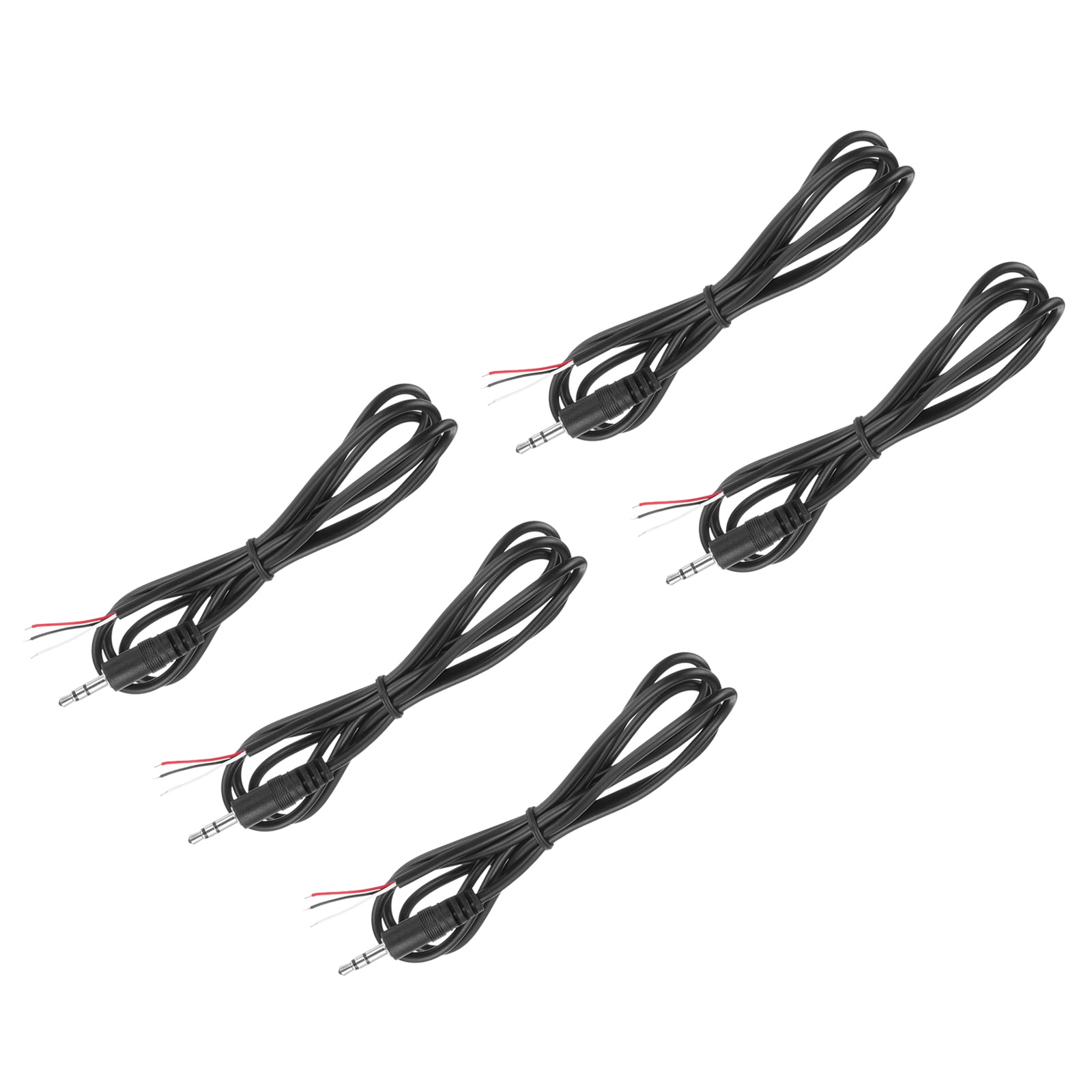 5pcs 3.5mm Male Jack to Bare Wire Open End Replacement TRS 3 Pole Cable ...