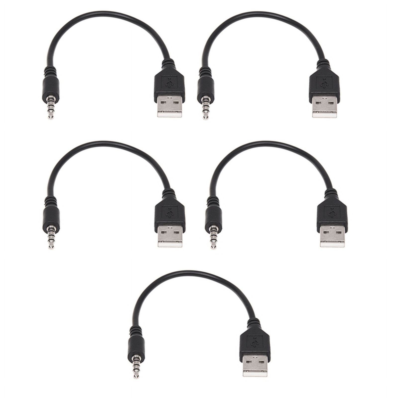 5pcs 3.5mm Plug AUX Audio Jack to USB 2.0 Male Charger Cable Adapter ...