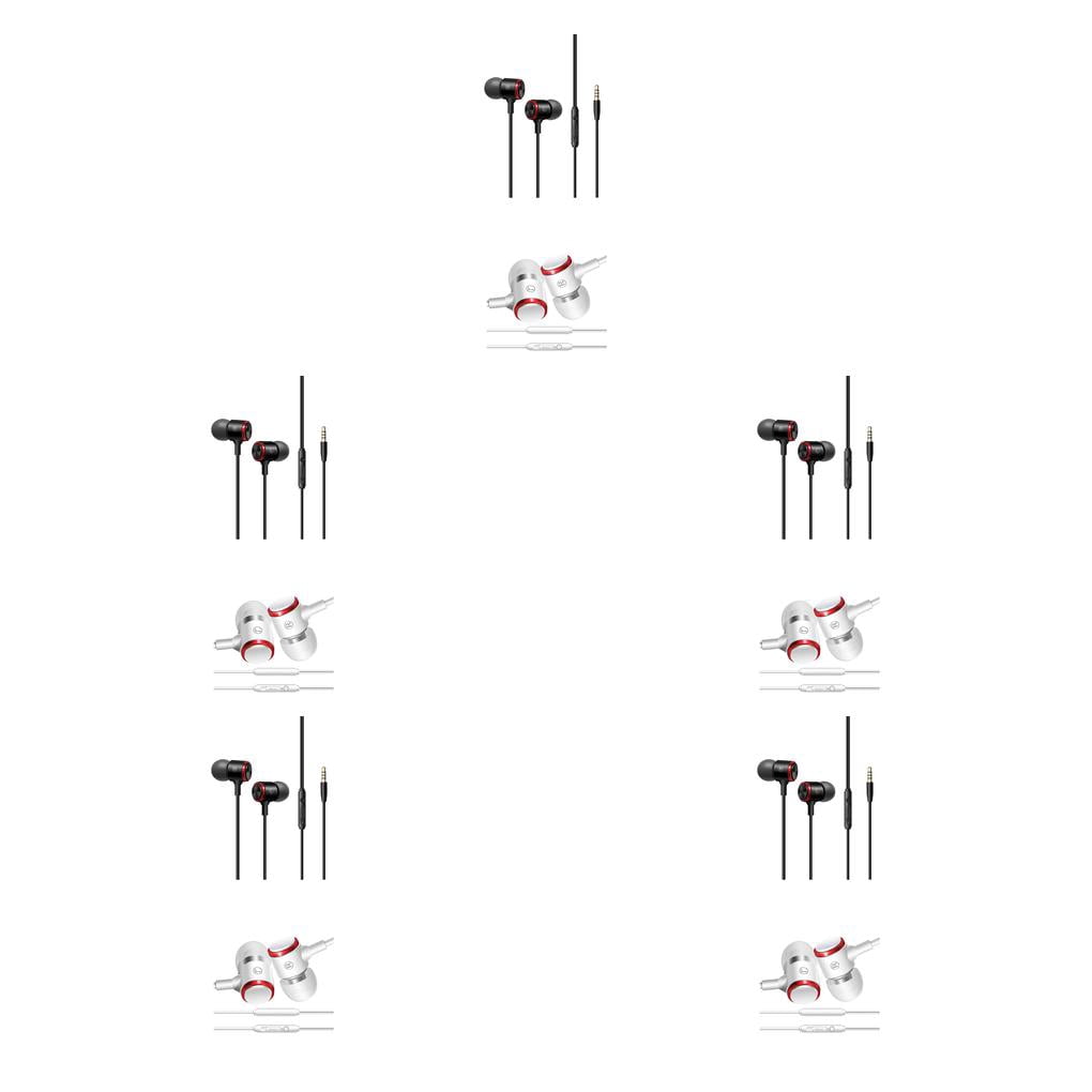 5pcs 3.5mm Port In-ear Earphone Phone Line Control Super Bass Headphone ...