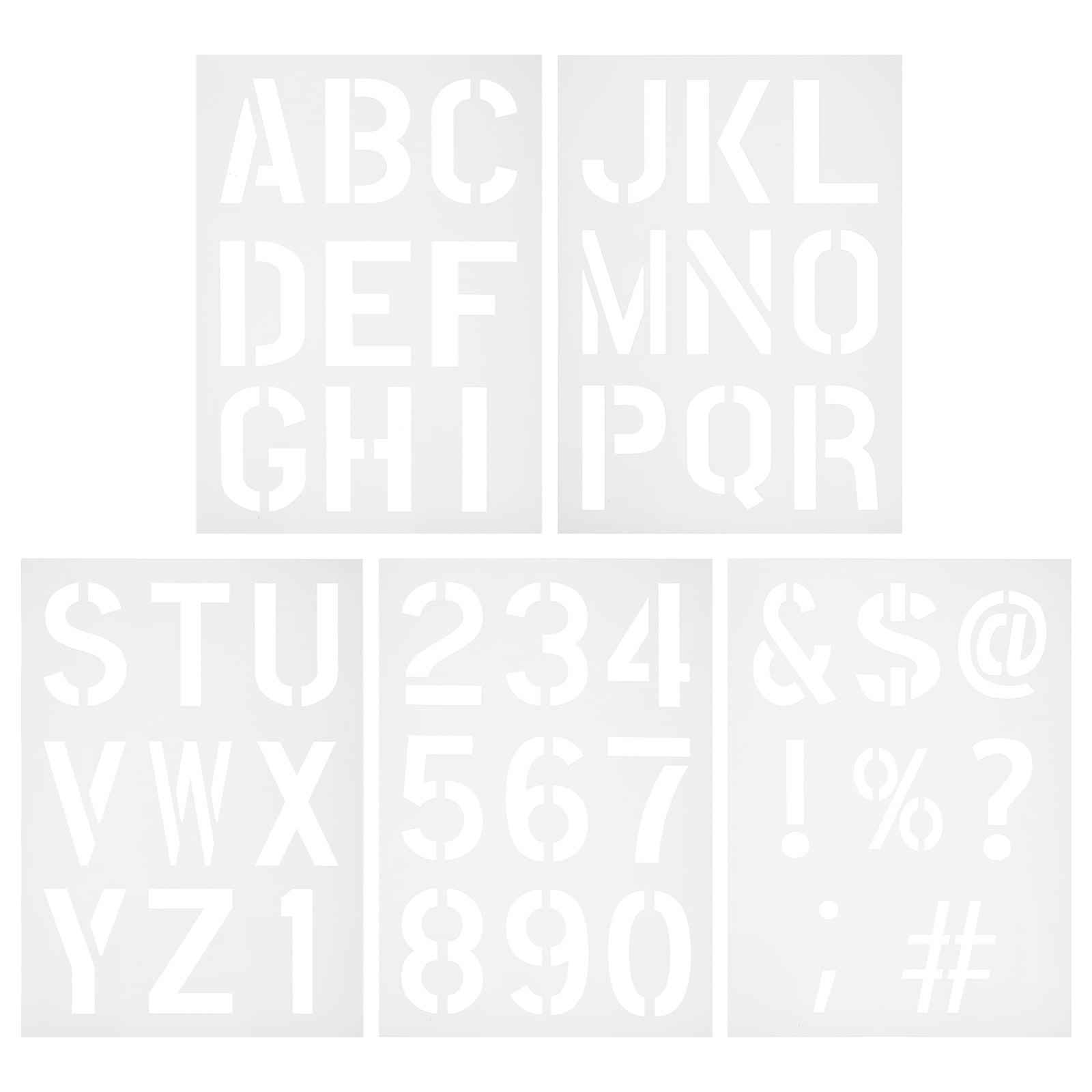 5pcs 3 Inch Letter Stencils Alphabet Number Stencil Reusable Plastic ...