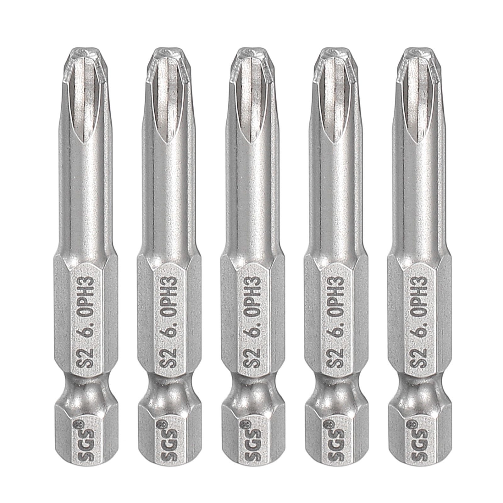 5pcs #3 Phillips Screwdriver Bit PH3 1/4" Hex Shank 2" (50mm) Long 0.24 ...