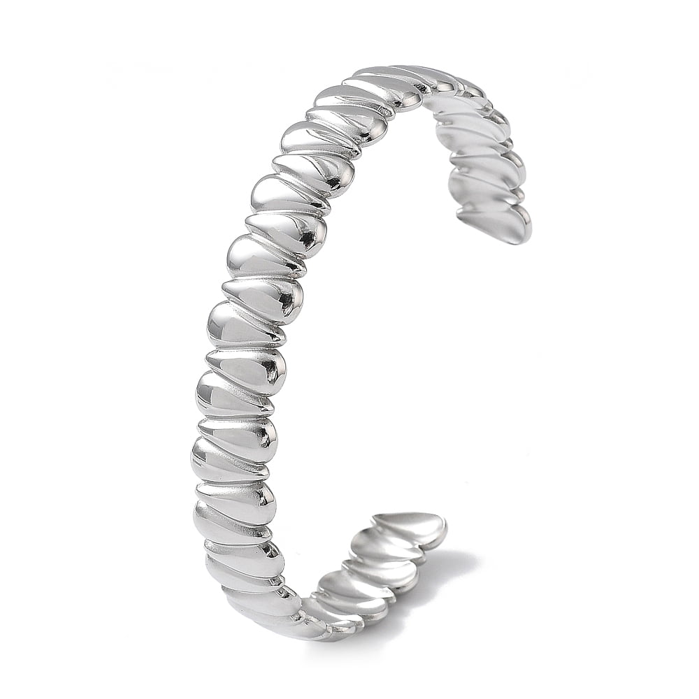 5pcs 304 Stainless Steel Cuff Bangles for Women Teardrop Stainless ...