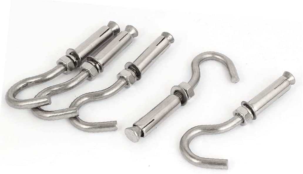 5pcs 304 Stainless Steel Expansion Anchor Bolt Open Cup Hooks M8 ...