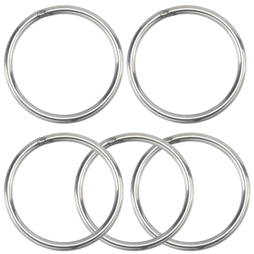 5pcs 304 Stainless Steel Linking Rings Macrame Craft Hoop Round Ring ...