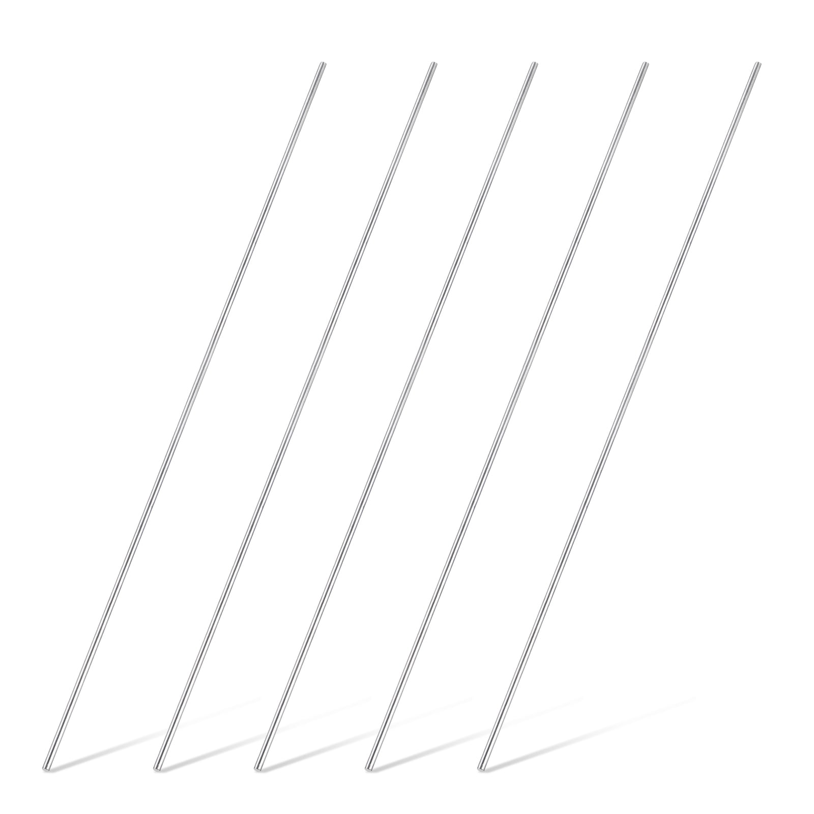 5pcs 316 Stainless Steel Round Rod Bar, 2x200mm Silver Solid Shaft Rods ...
