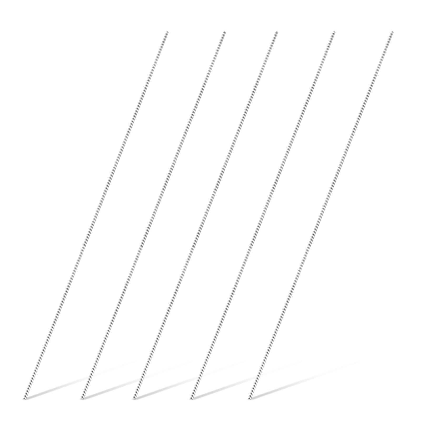 5pcs 316 Stainless Steel Round Rod Bar, 2x300mm Silver Solid Shaft Rods ...