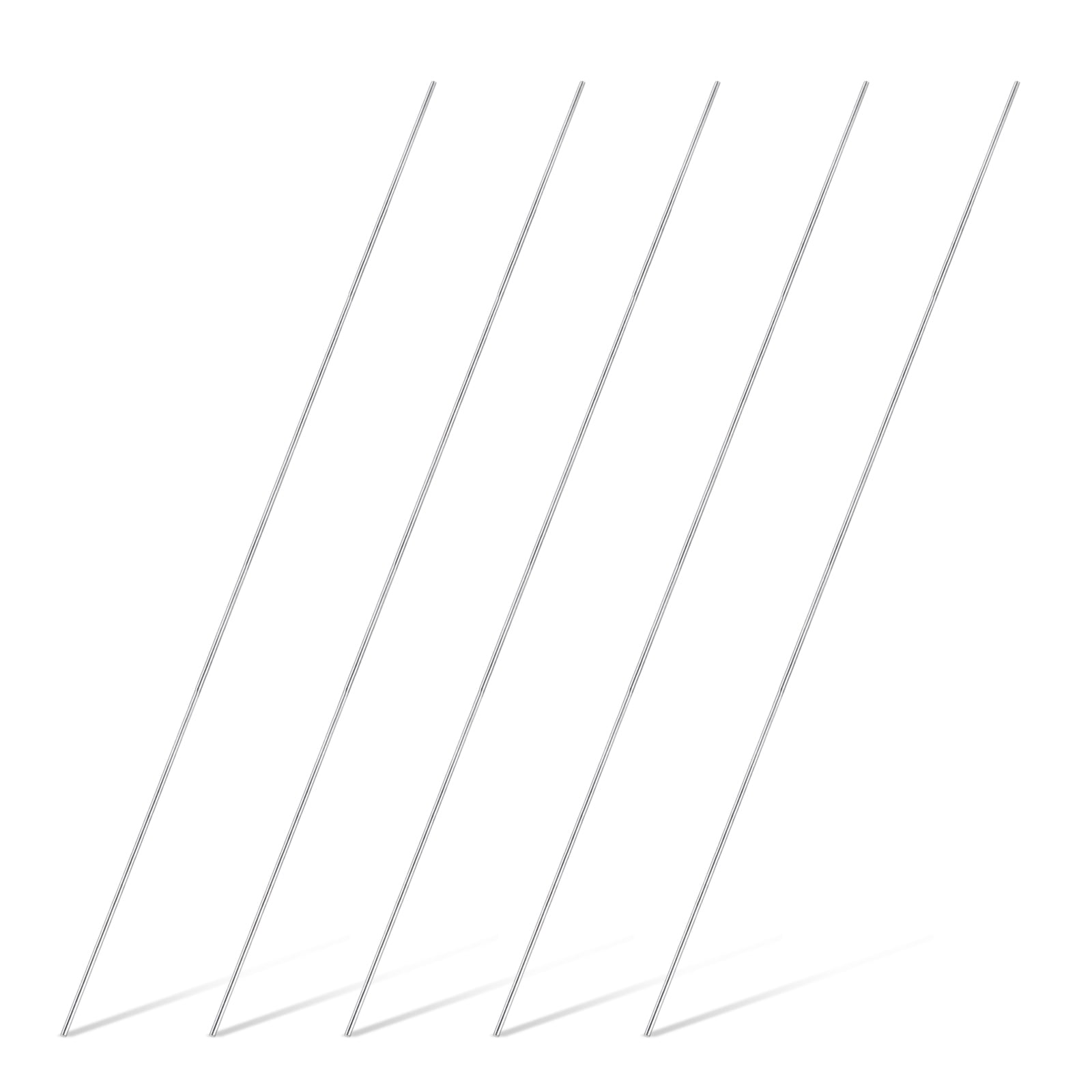 5pcs 316 Stainless Steel Round Rod Bar, 2x350mm Silver Solid Shaft Rods ...