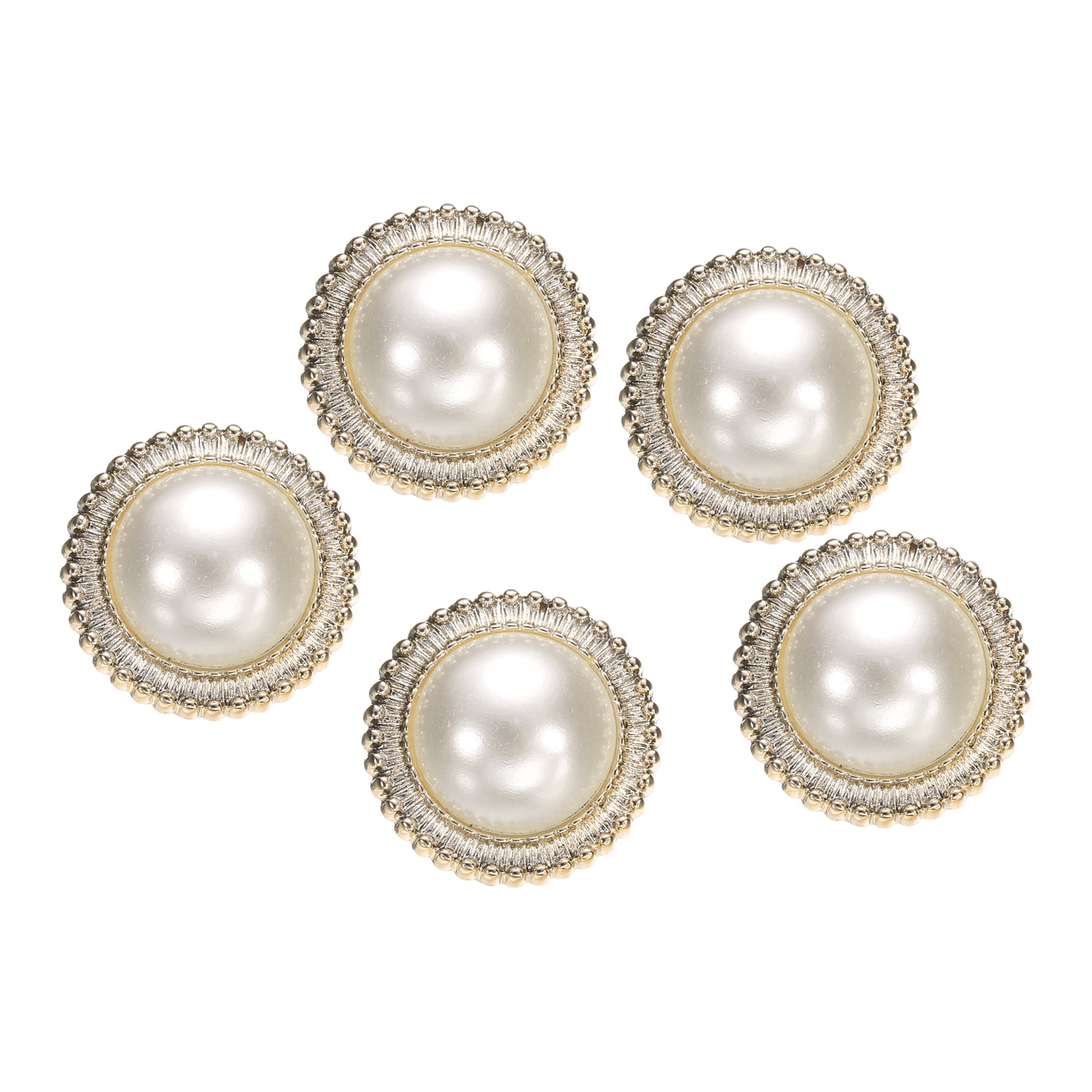 5pcs 34L Gold White Faux Pearl Buttons 21mm 7/8" Dia 0.59" Thick ...